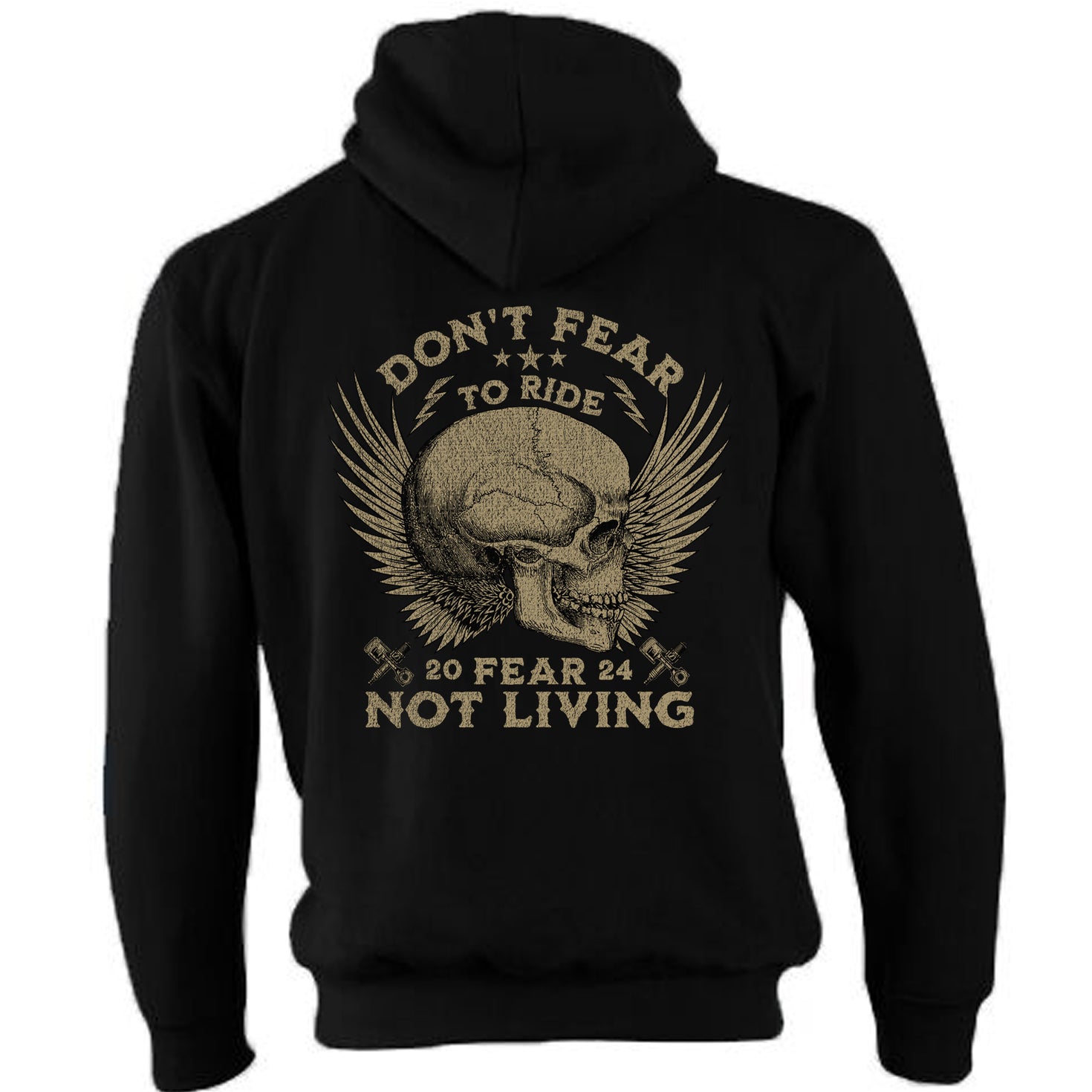 Biker Hoodie Vintage Motorcycle Classic Bike Custom Chopper Don't Fear ...