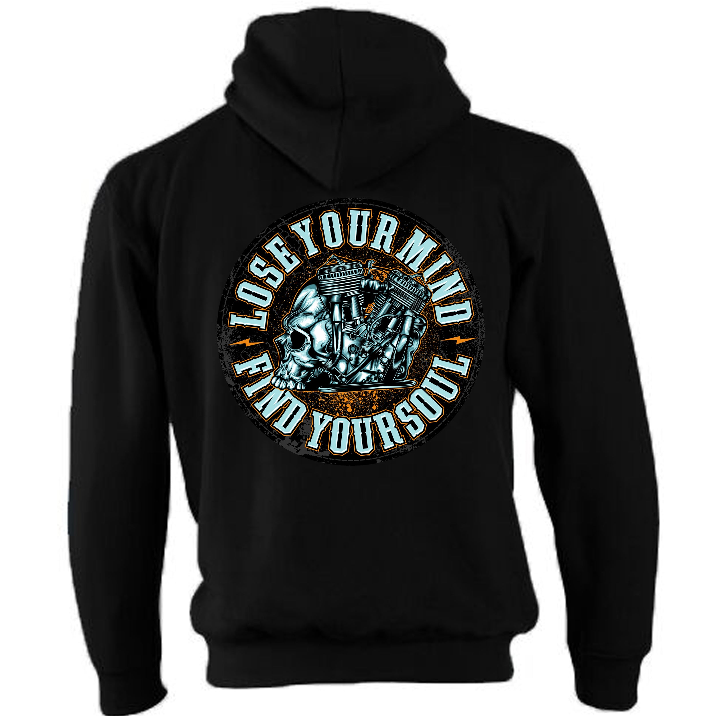 Biker Zip Hoodie Vintage Motorcycle Classic Bike Custom Chopper Lose Y ...