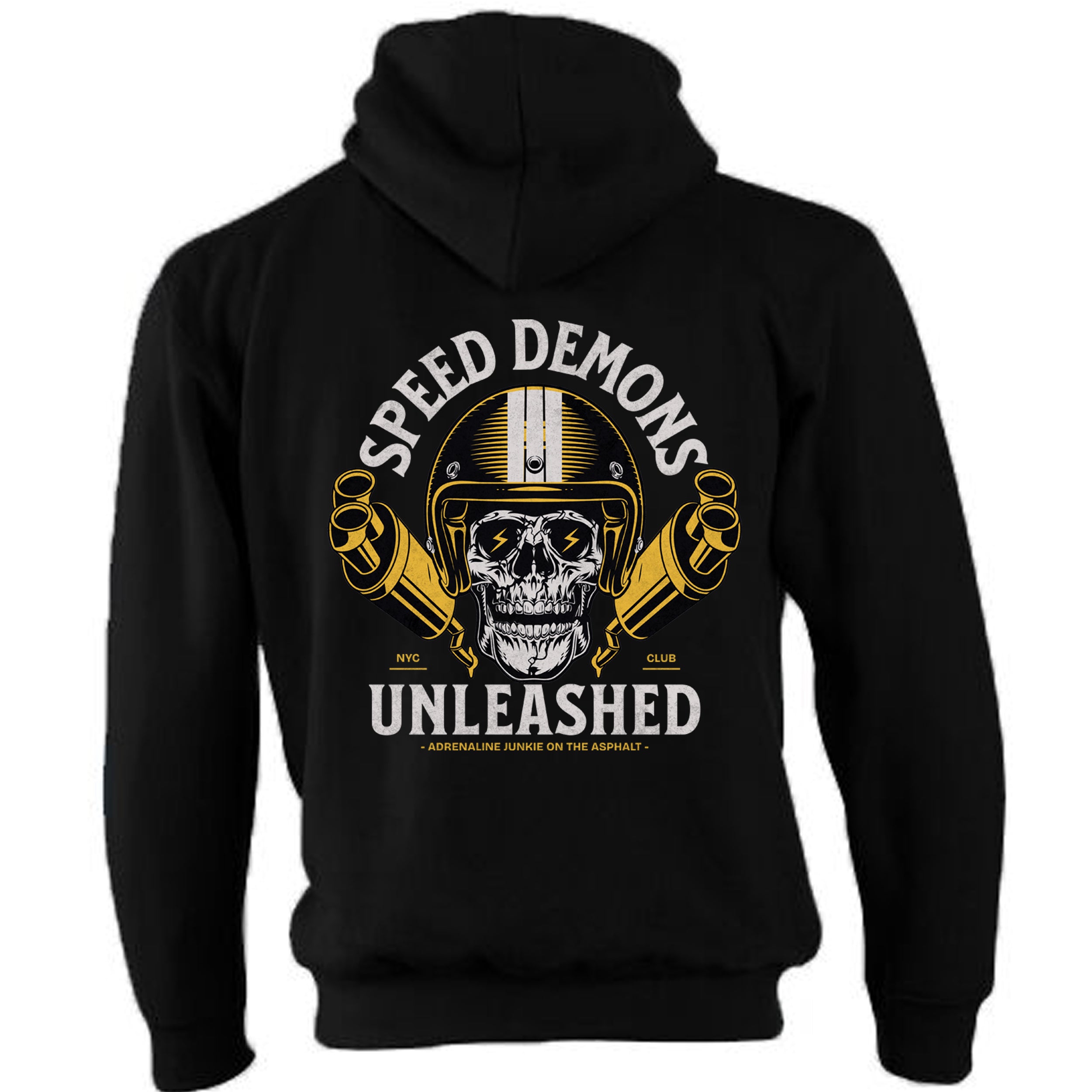 Biker Zip Hoodie Vintage Motorcycle Classic Bike Custom Chopper Speed ...